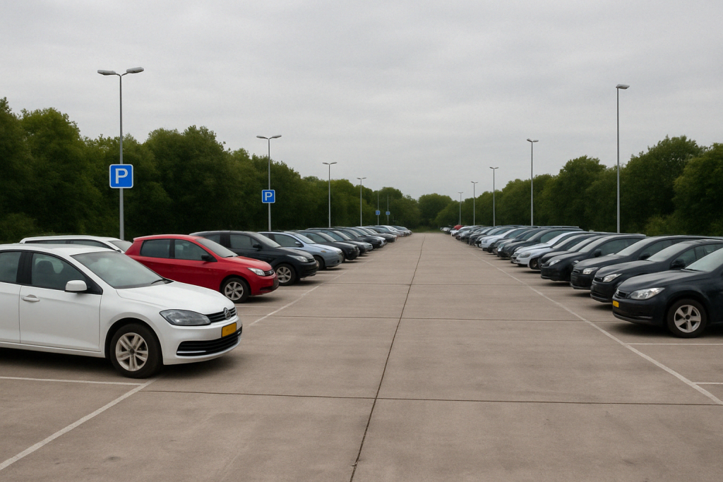 Fiberglass dowels for sustainable parking areas